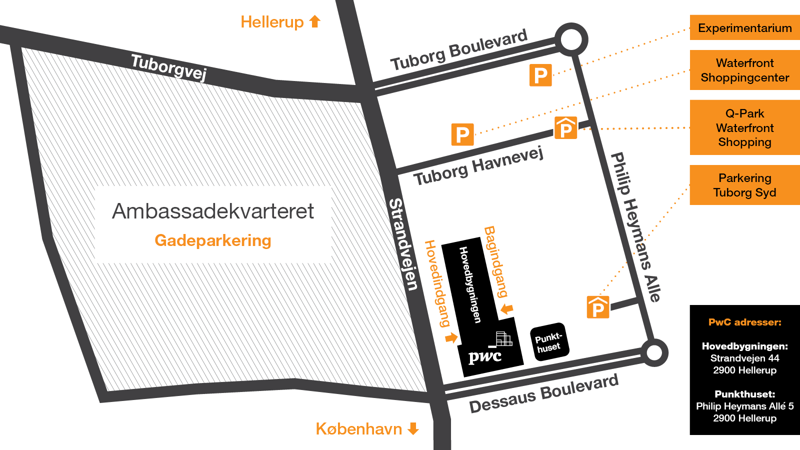 Parkering hos PwC i Hellerup